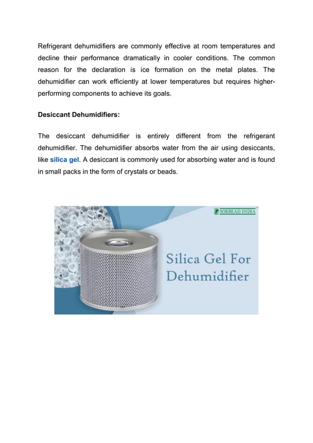 Silica Gel Desiccant Dehumidifier for Moisture-free Air | PDF