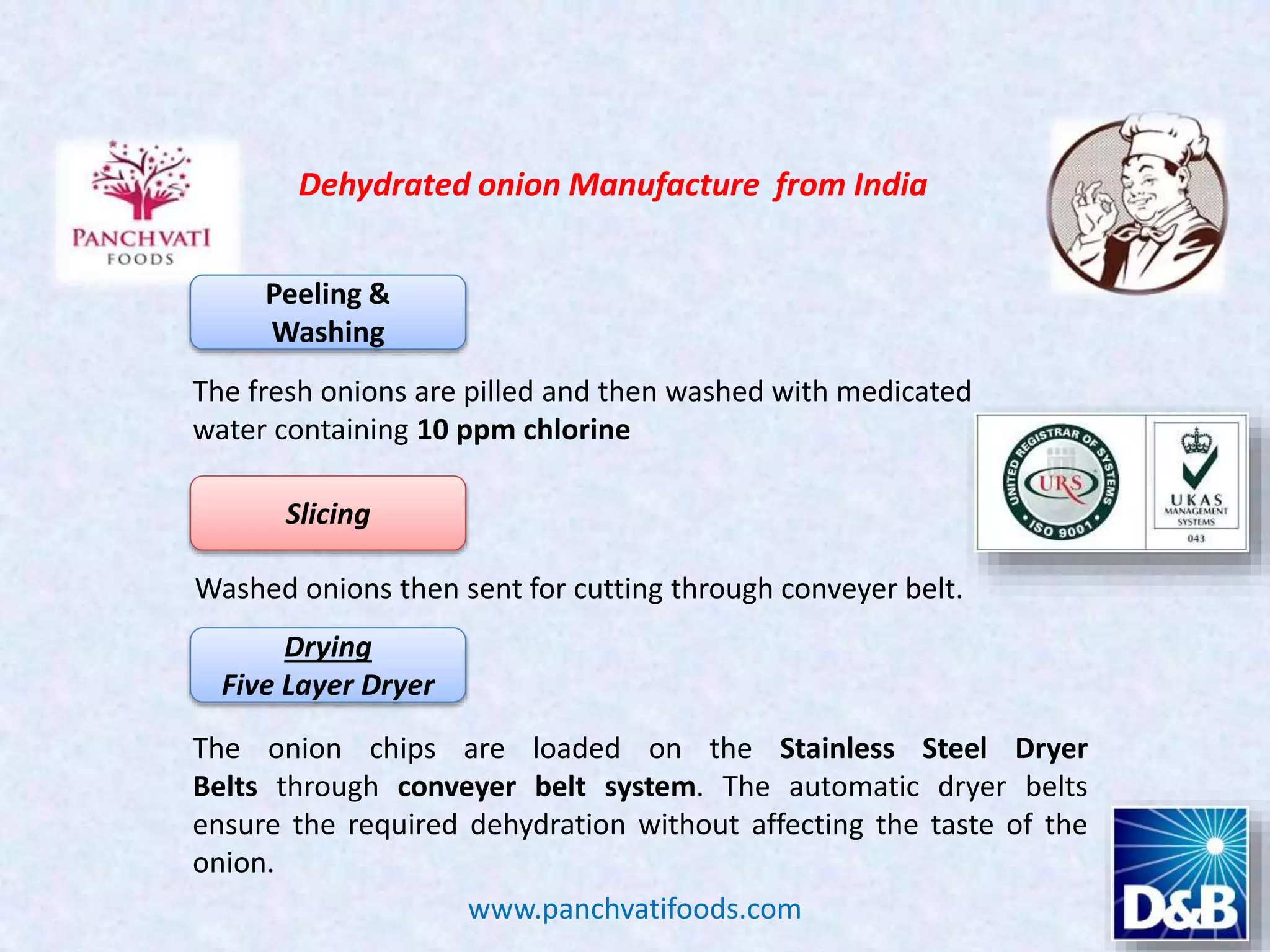 Dehydrated onion manufacturing process | PPTX