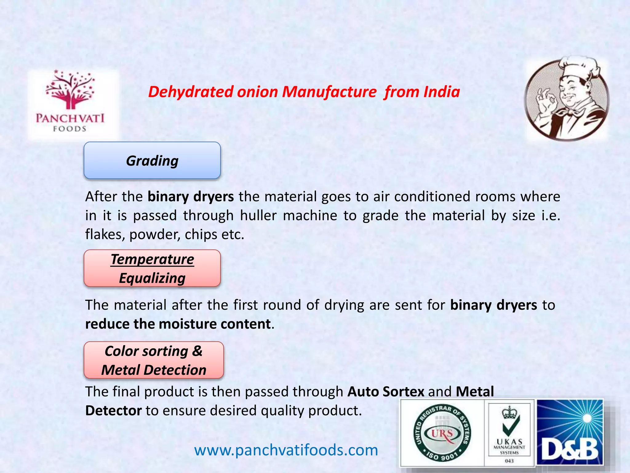 Dehydrated onion manufacturing process | PPTX