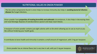 DEHYDRATED/ DRIED ONION MARKET ANALYSIS | PPTX