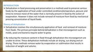 DEHYDRATION IN FOODS AND FOOD PRESERVATION | PPTX