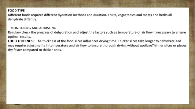 DEHYDRATION IN FOODS AND FOOD PRESERVATION | PPTX