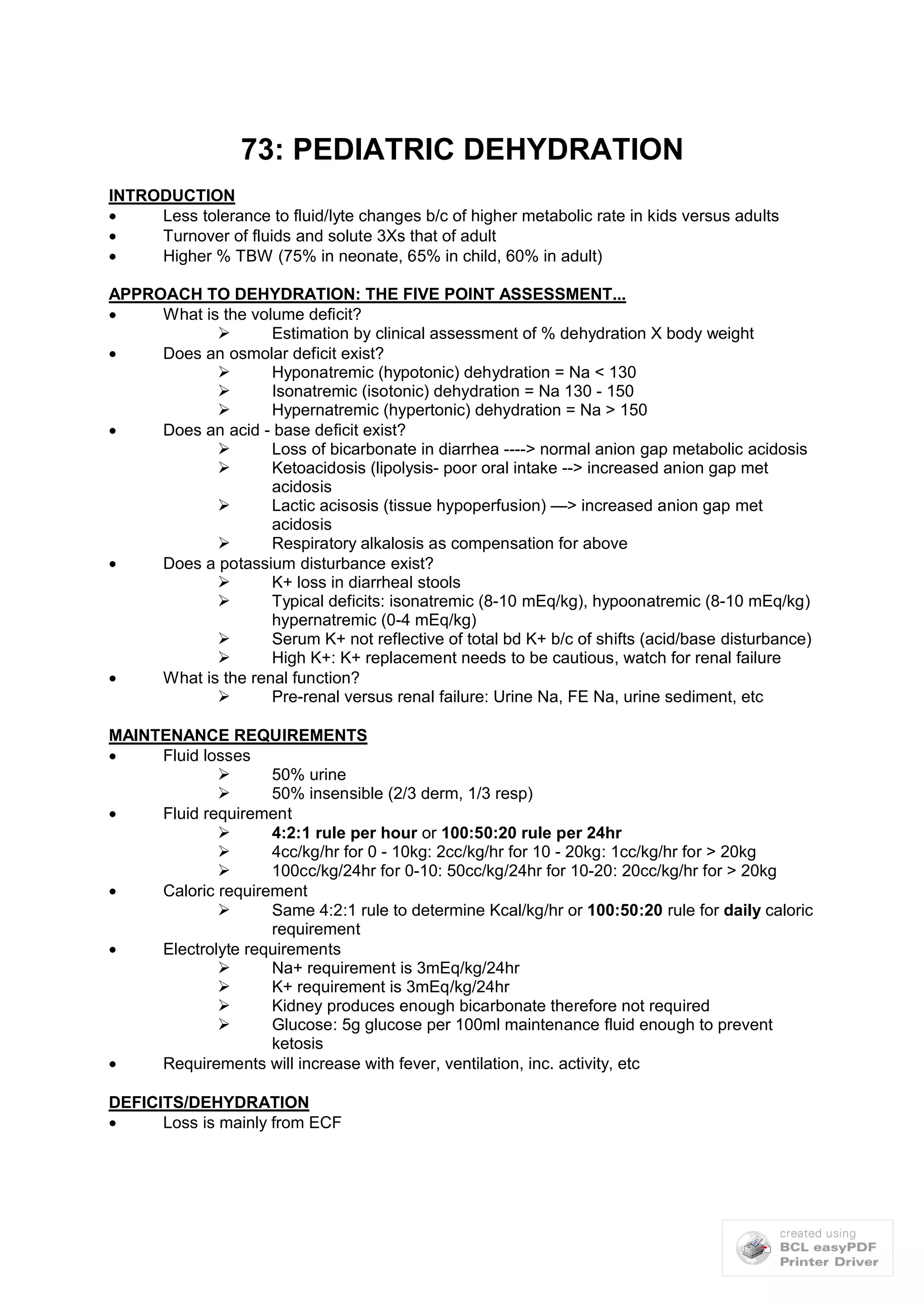 Dehydration | PDF