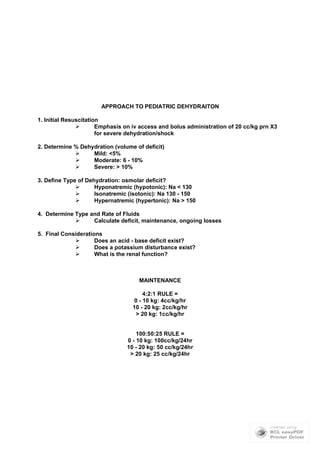 Dehydration | PDF
