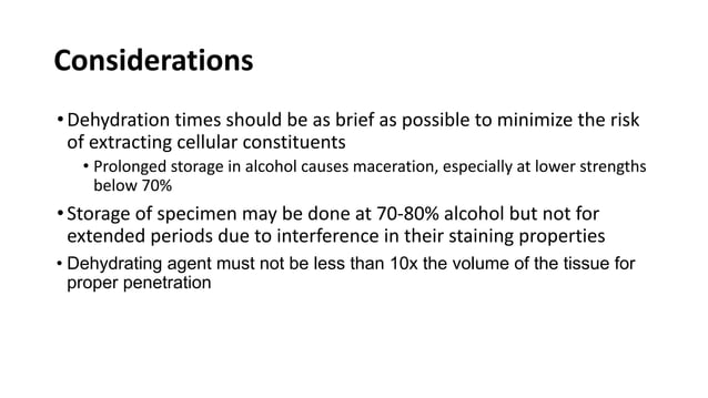 DEHYDRATION - Histopathologic Techniques | PDF | Chemistry | Science