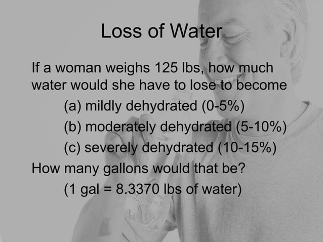 Dehydration problems and math exercises .ppt