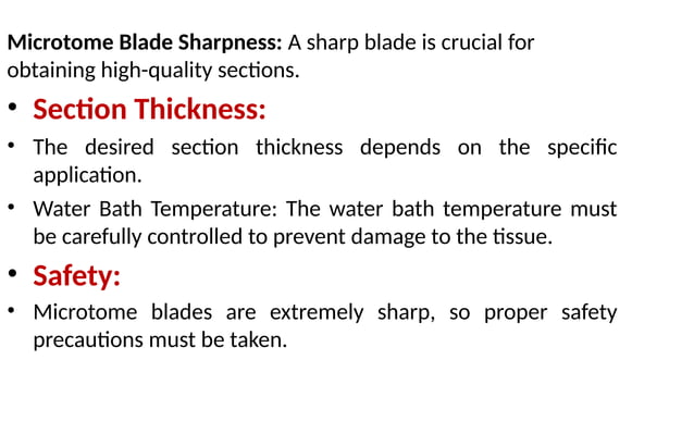Dehydration Embedding Section with Microtome | PPT