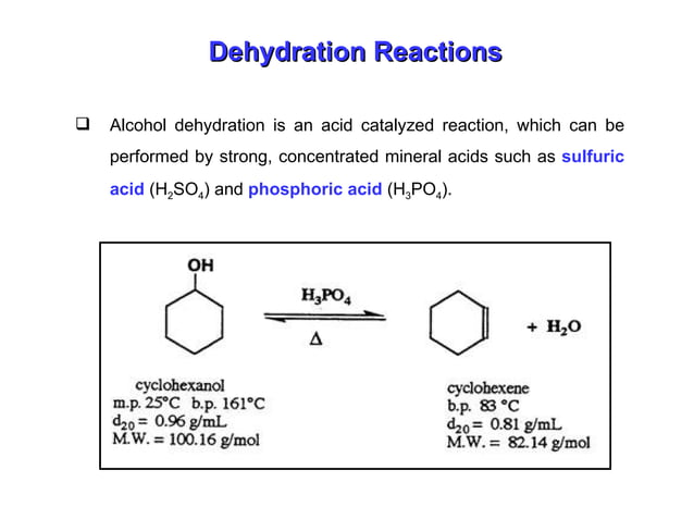 Dehydration Fall 09 | PPT | Chemistry | Science