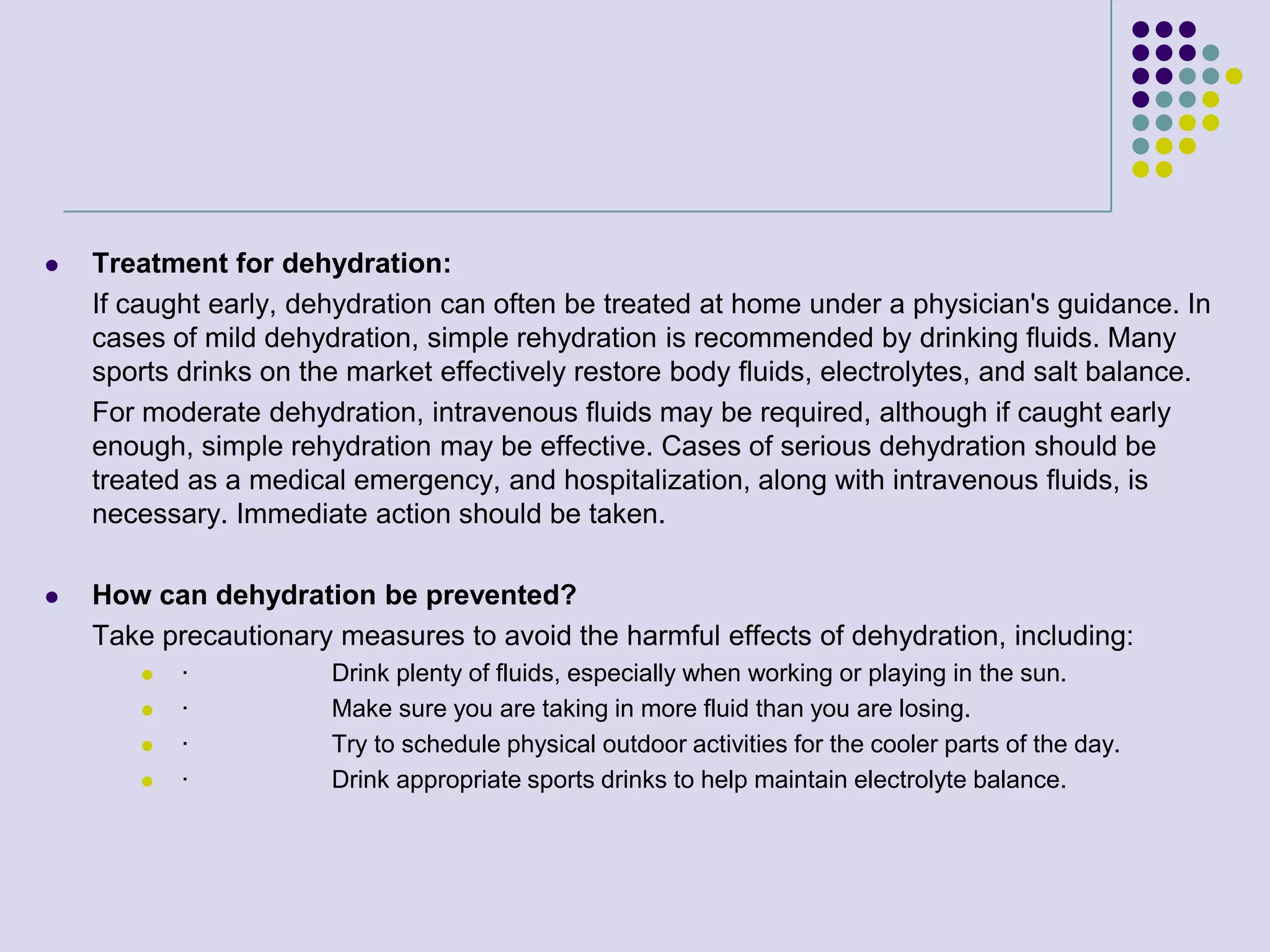 Dehydration and heat stroke | PPSX