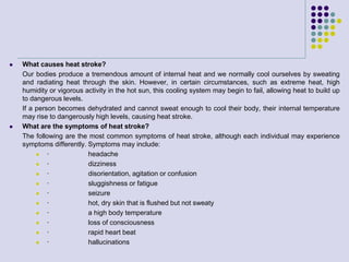 Dehydration and heat stroke | PPSX