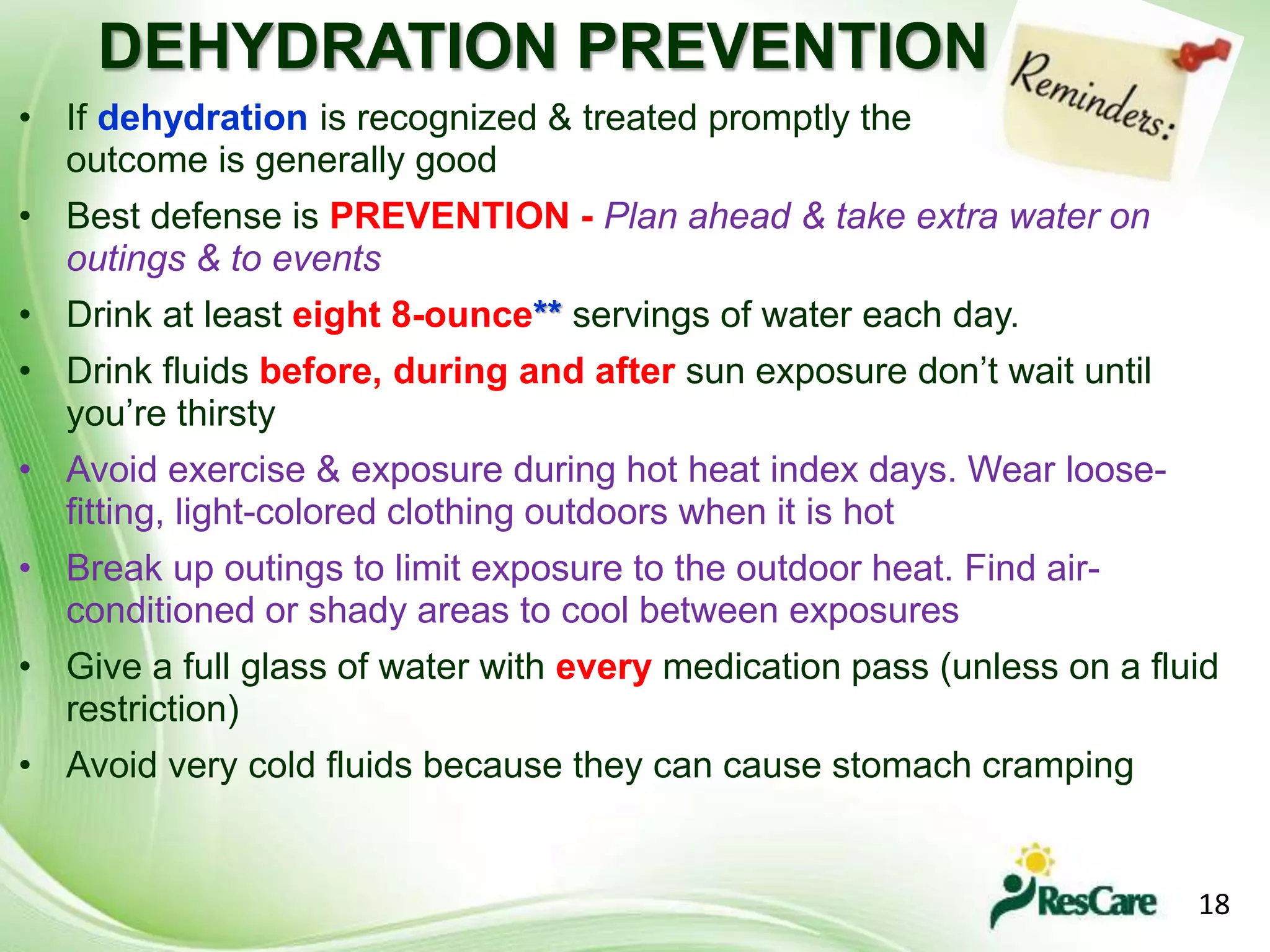 Dehydration & Hydration 2018 | PPTX