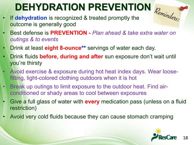 Dehydration & Hydration 2018 | PPT