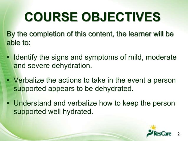 Dehydration & Hydration 2018 | PPT