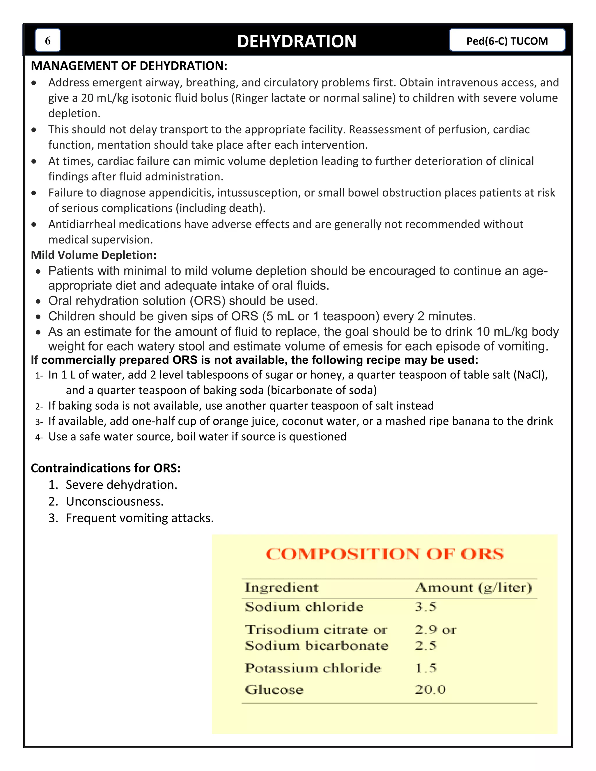 Dehydration in pediatreics | PDF