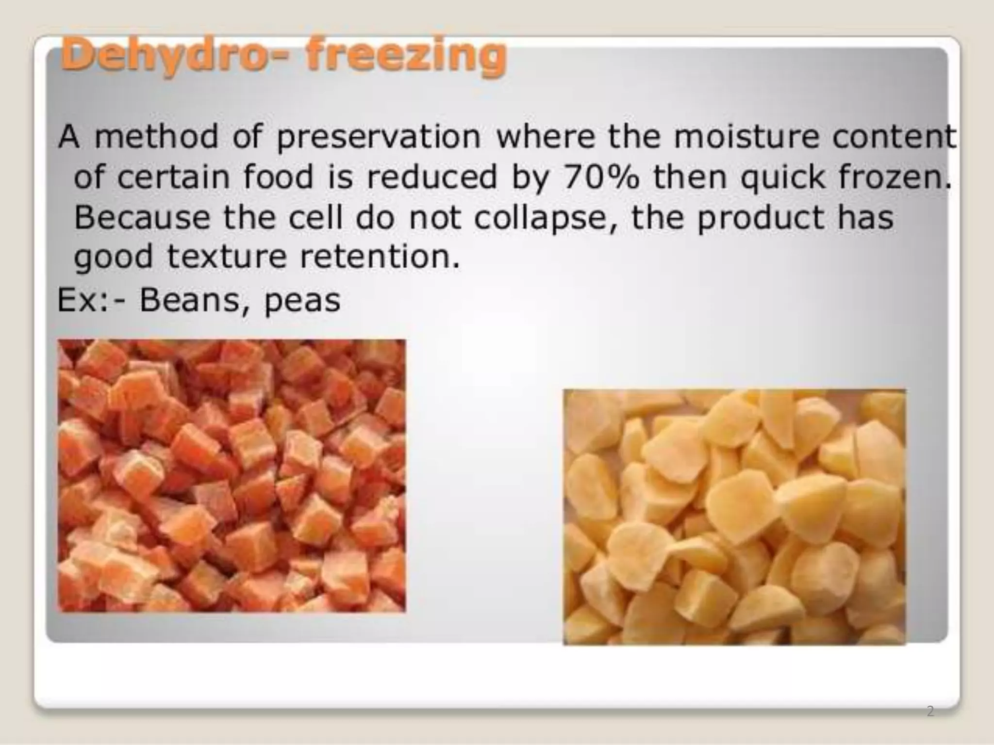 Dehydro freezing, freeze drying, IQF | PDF