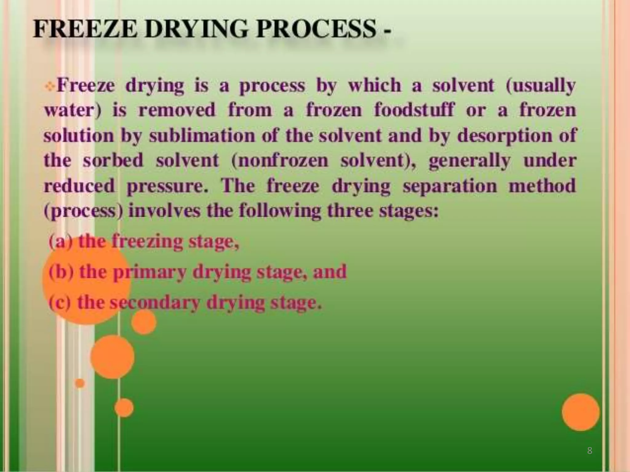 Dehydro freezing, freeze drying, IQF | PDF