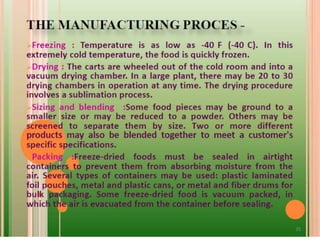 Dehydro freezing, freeze drying, IQF | PDF