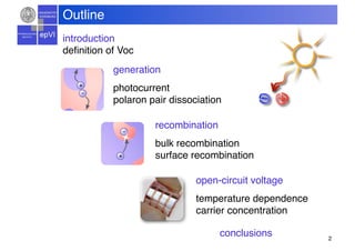 The open-circuit voltage in organic solar cells | PDF