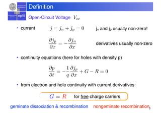 The open-circuit voltage in organic solar cells | PDF