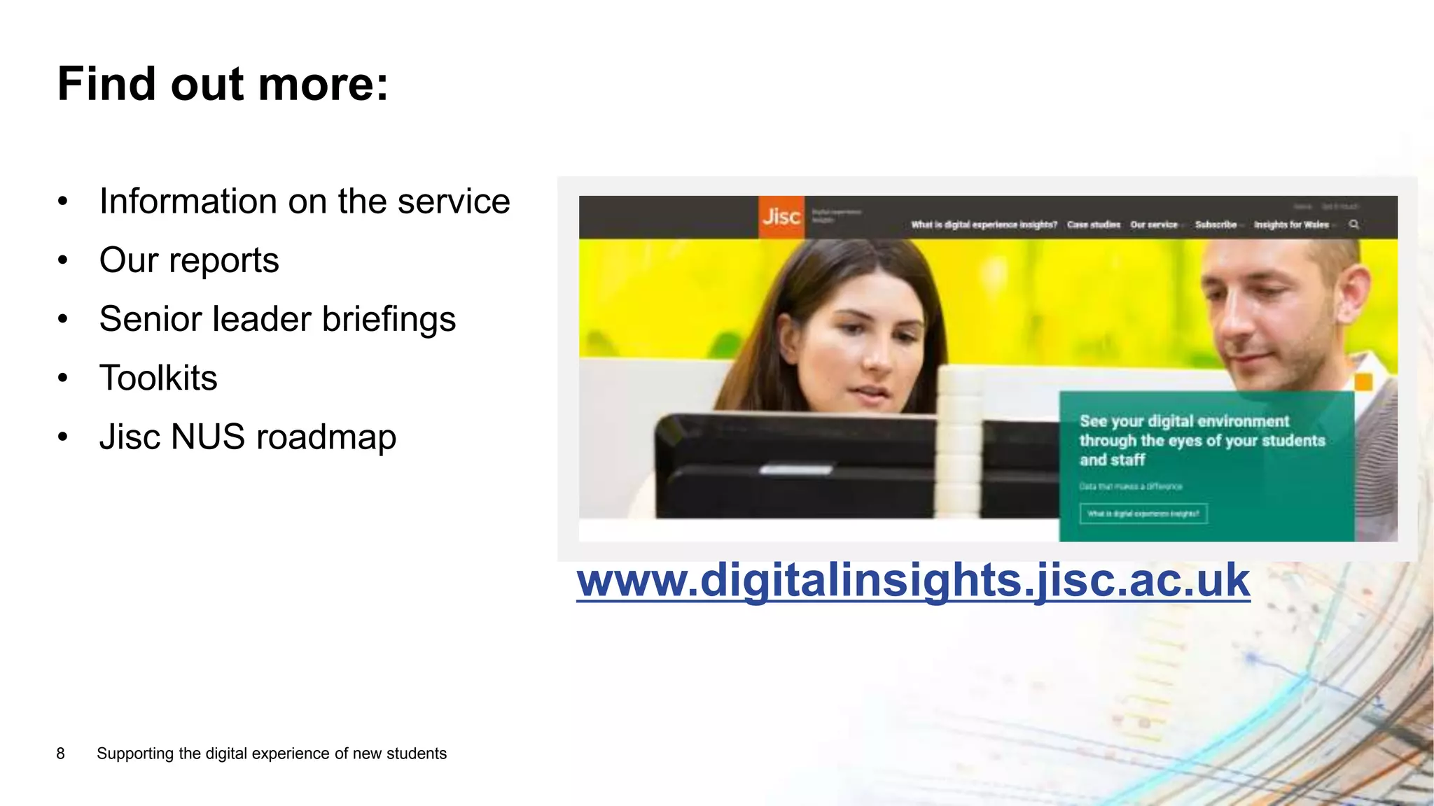 Jisc toolkit: supporting the digital experience of new students | PPTX ...