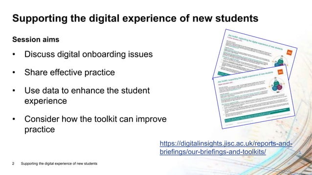 Jisc toolkit: supporting the digital experience of new students | PPT