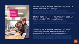 Learner digital experience insights survey 2020: UK further education ...