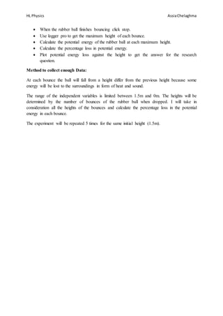 IB Design lab Physics HL IA | PDF