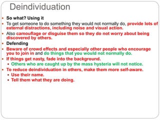 Deindividuation Psychology Examples