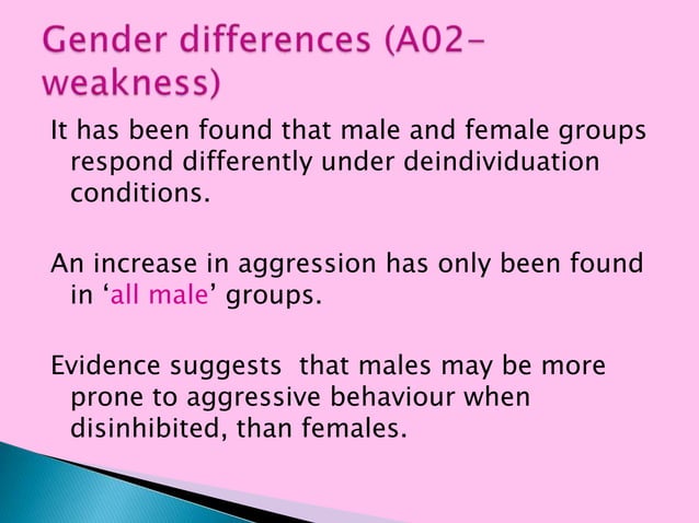 Deindividuation (Social psychological theories of aggression) A2 | PPT