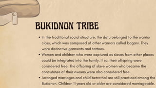 SUBANON AND BUKIDNON Philippine Indigenous Com | PDF | Reproductive ...