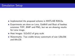 A Robust Deinterlacing Multiple Image Watermarking Technique in Discrete Wavelet Transformation ...