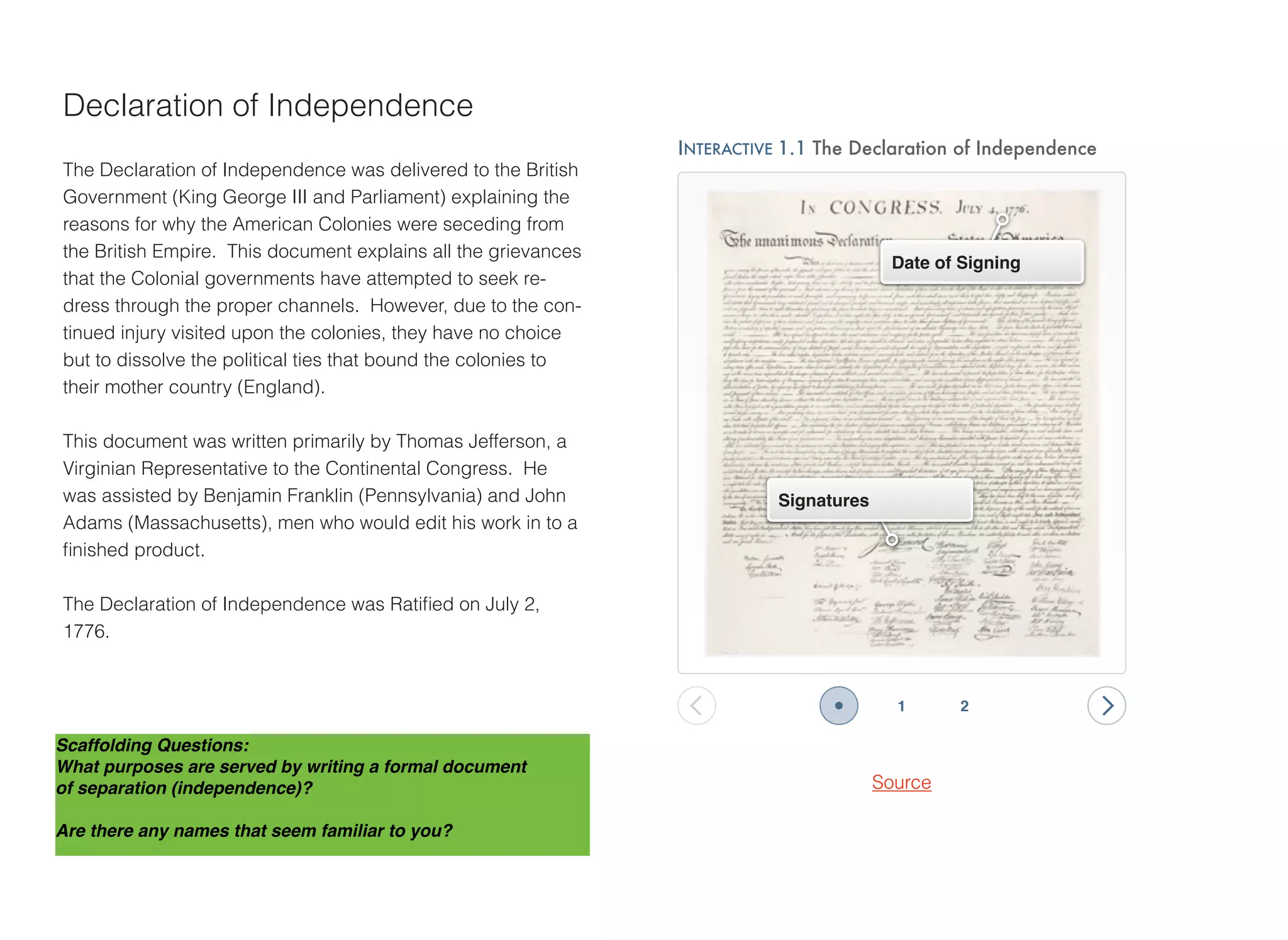 The Declaration of Independence by David Deis | PDF
