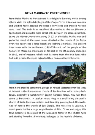 Deiva Marina to Portovenere | PDF | Europe Travel | Travel Locations