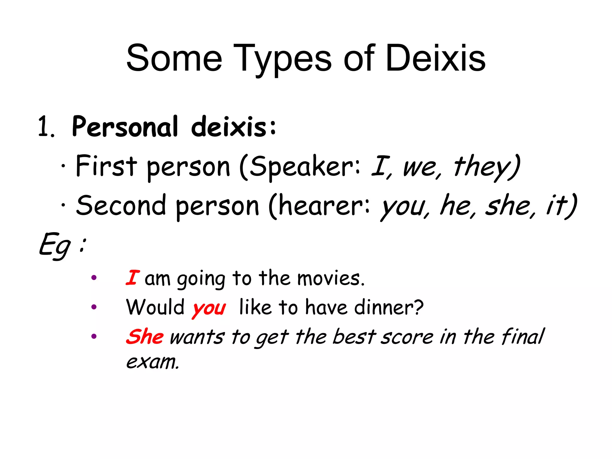 Deixis | PPTX