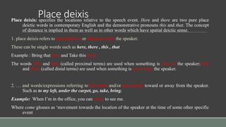 Deixis | PPTX