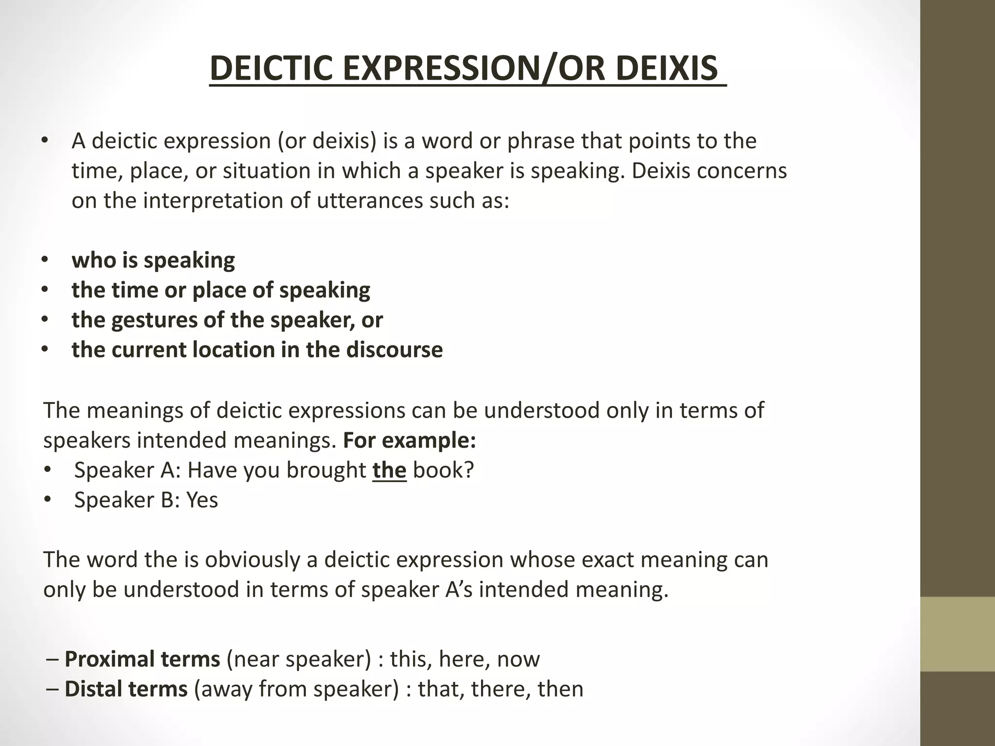 Deixis | PPTX
