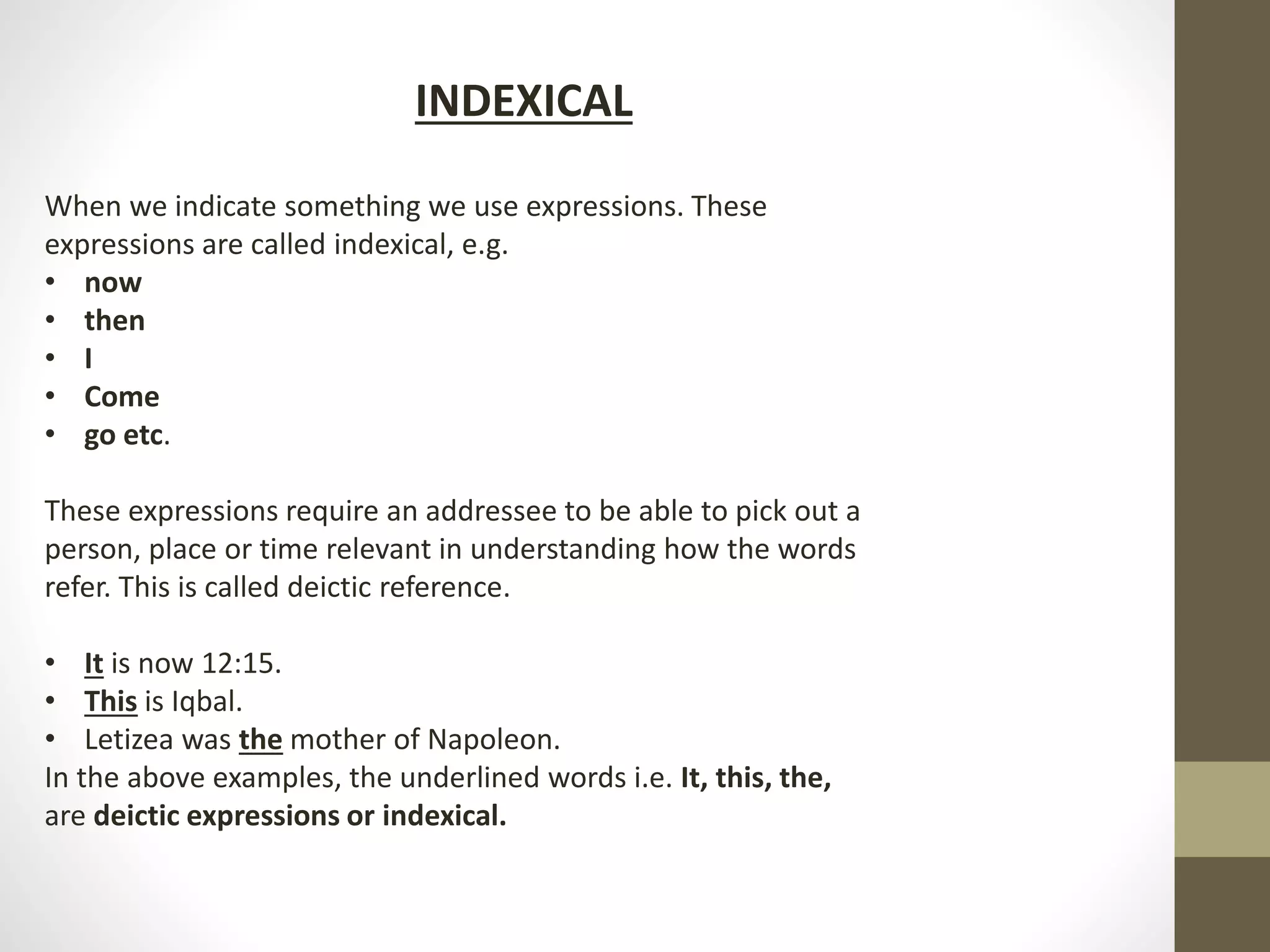 Deixis | PPTX