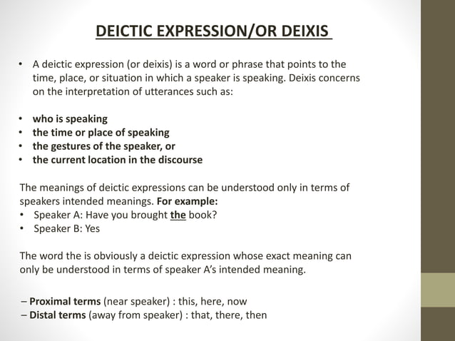 Deixis | PPTX