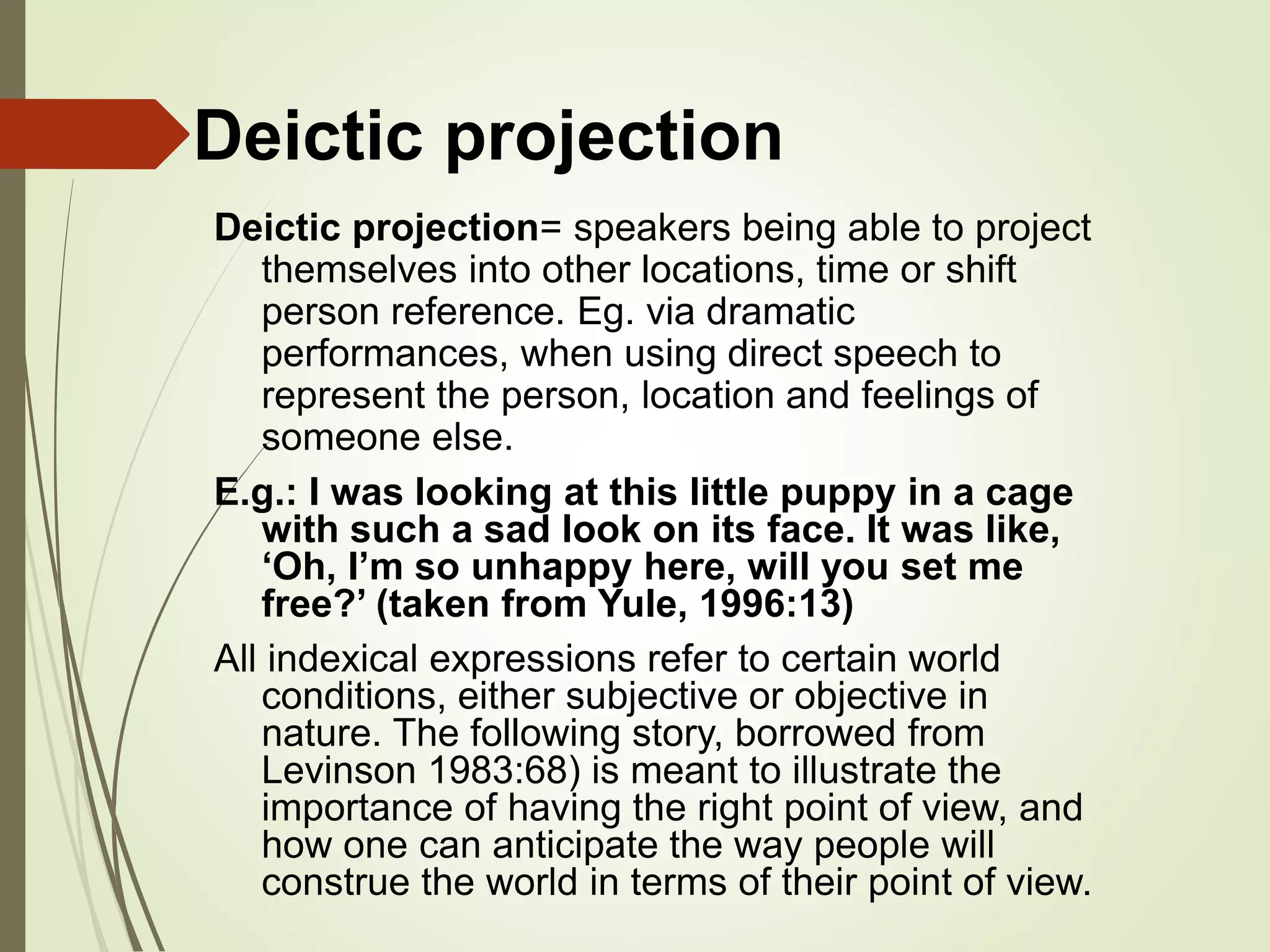 Deixis and distance | PPTX