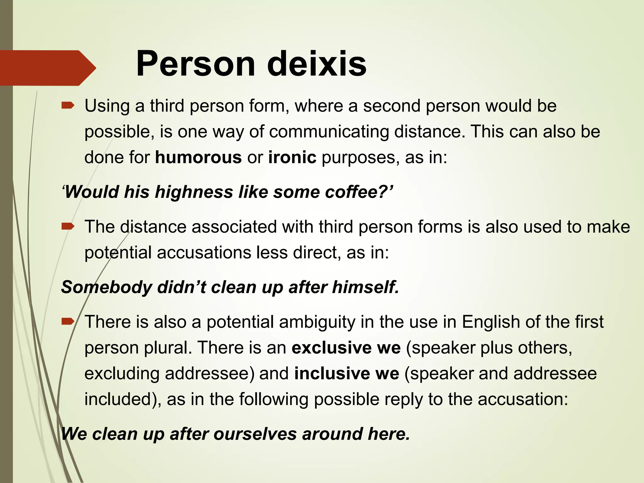 Deixis and distance | PPTX