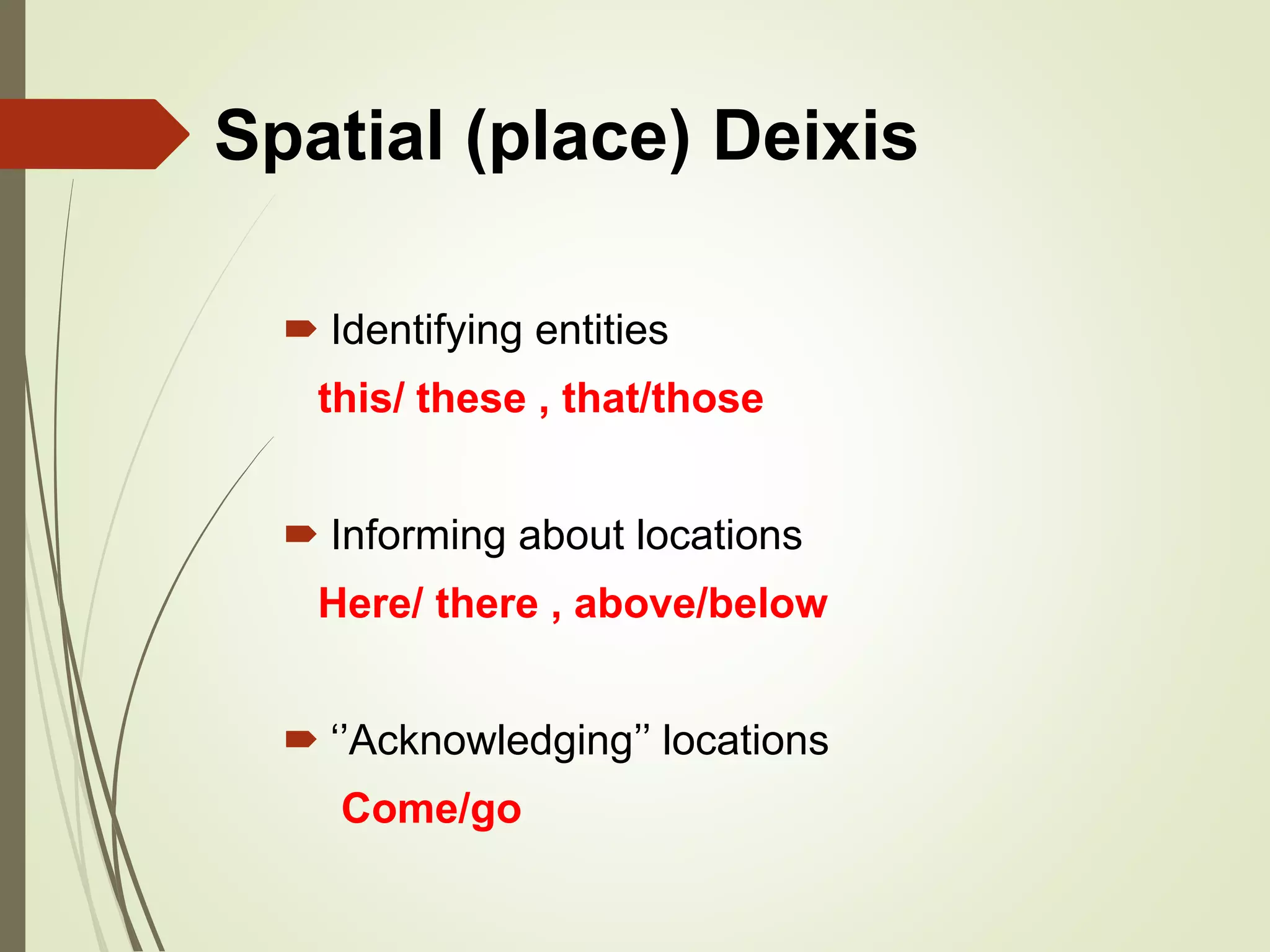 Deixis and distance | PPTX