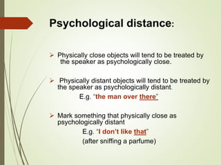 Deixis and distance | PPTX