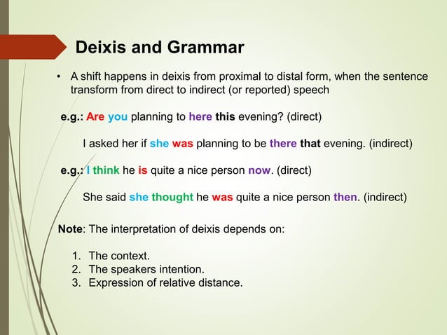 Deixis and distance | PPTX