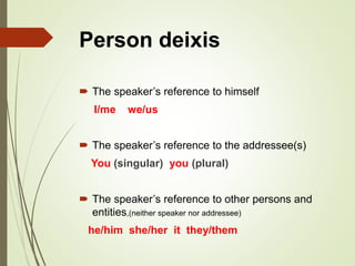 Deixis and distance | PPTX