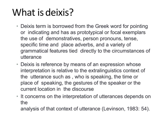 Deixis lecture | PPT