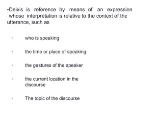 Deixis lecture | PPT