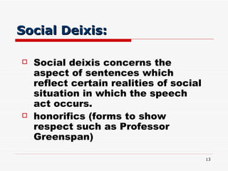 Deixis And Distance | PPT