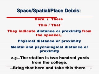 Deixis And Distance | PPT
