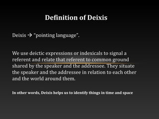 Deixis | PPT