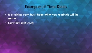 Deixis and Distance | PPT
